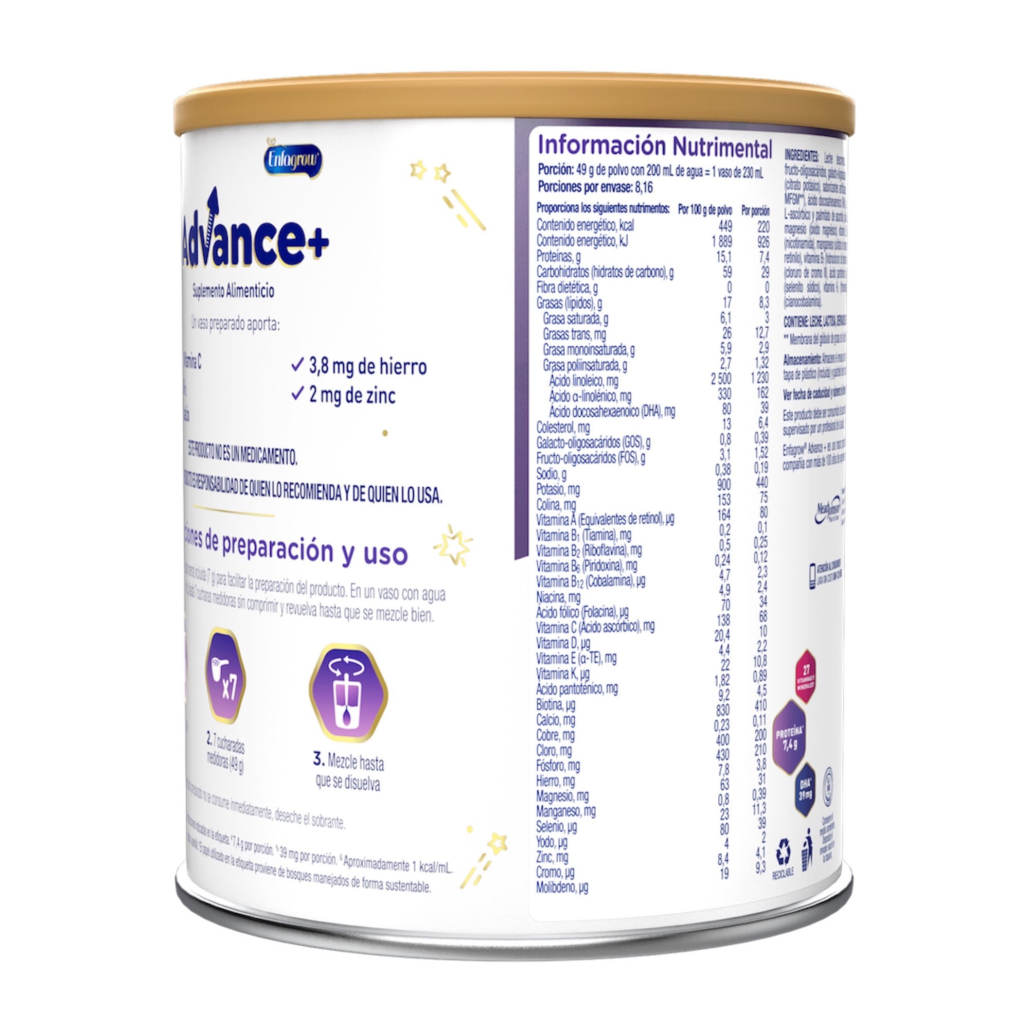 Enfagrow Advance+ Suplemento Alimenticio en Polvo, Lata 400 g – EnfaShop MX