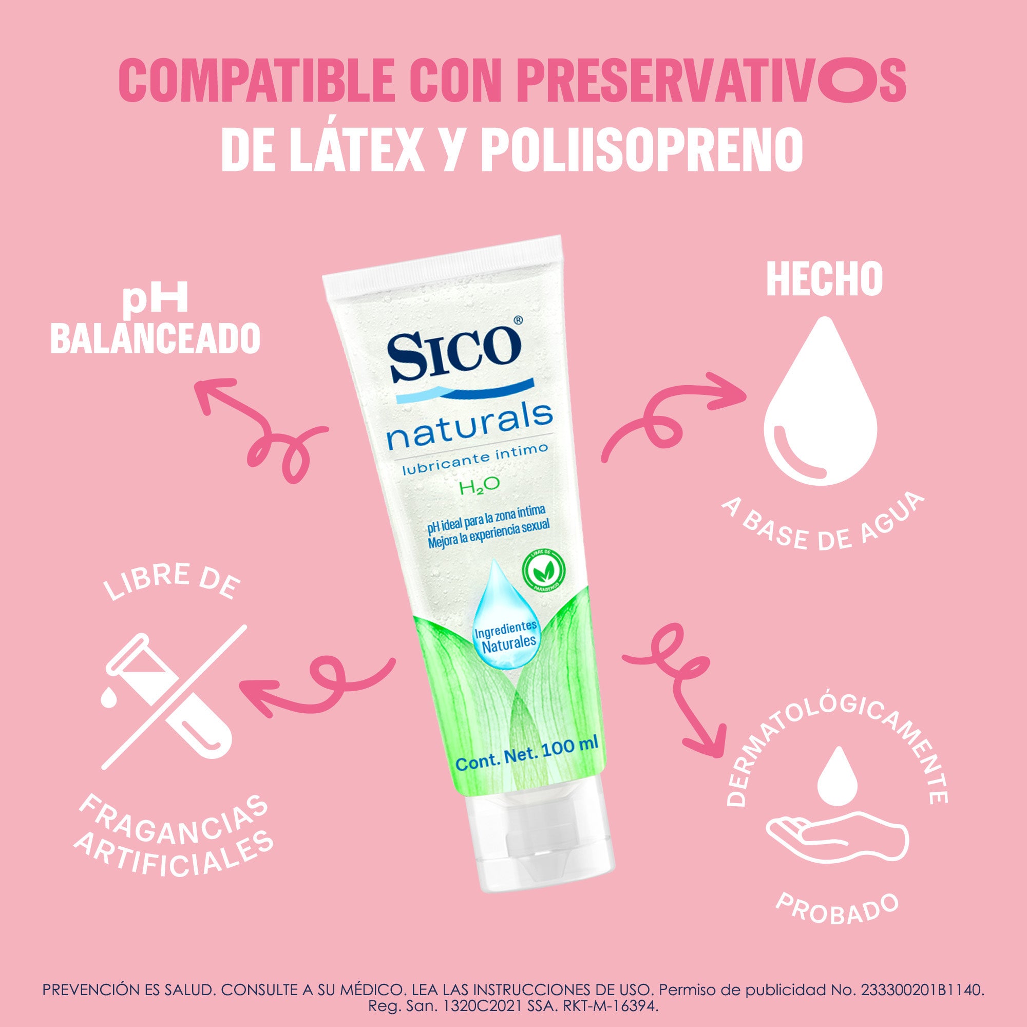 Sico® Lubricante Naturals - 100 ml. – EnfaShop MX