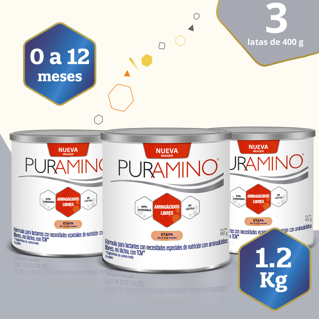 Puramino, para bebés de 0 a 12 meses, Pack de 1.2 Kg – EnfaShop MX
